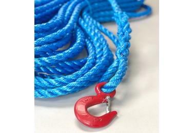 Secure pulley Rope - 30m long with hook end