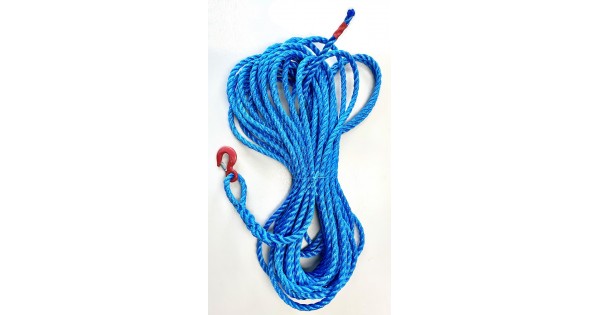 Secure pulley Rope - 30m long with hook end