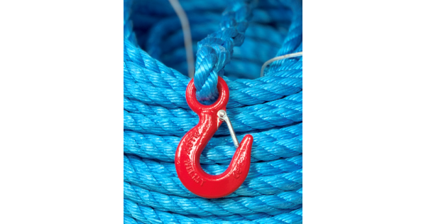 Secure pulley Rope - 30m long with hook end