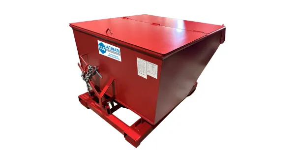 Forklift Tipping Skip with Lid – Heavy Duty Lidded Skip for Safe Waste ...