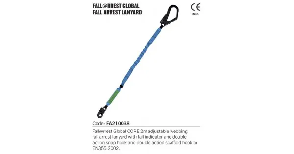 FALL@RREST GLOBAL Fall Arrest Lanyard with Shock Absorber