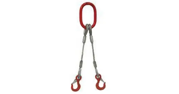 Two Leg Wire Rope Sling from 5mm Dia (390Kgs) up to 16mm dia(4.6 tonne)