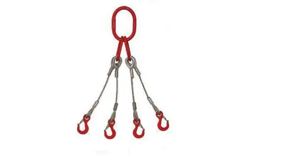 Four Leg Wire Rope Sling from 5mm Dia (580Kgs) up to 16mm dia(6.9 tonne)
