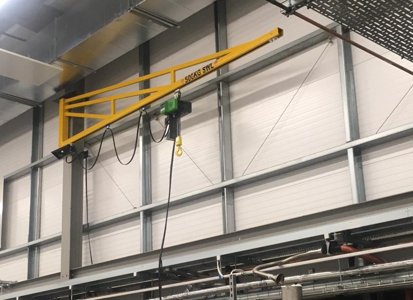 500Kgs SWL Wall Mounted Jib Cranes c/w Electric Chain Hoist